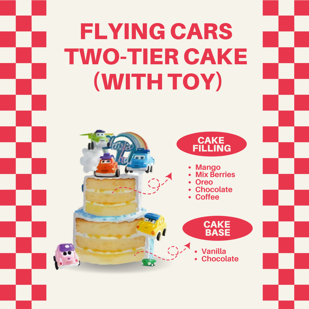 Flying Cars Two-Tier Cake (With Toy) – ButterJoy