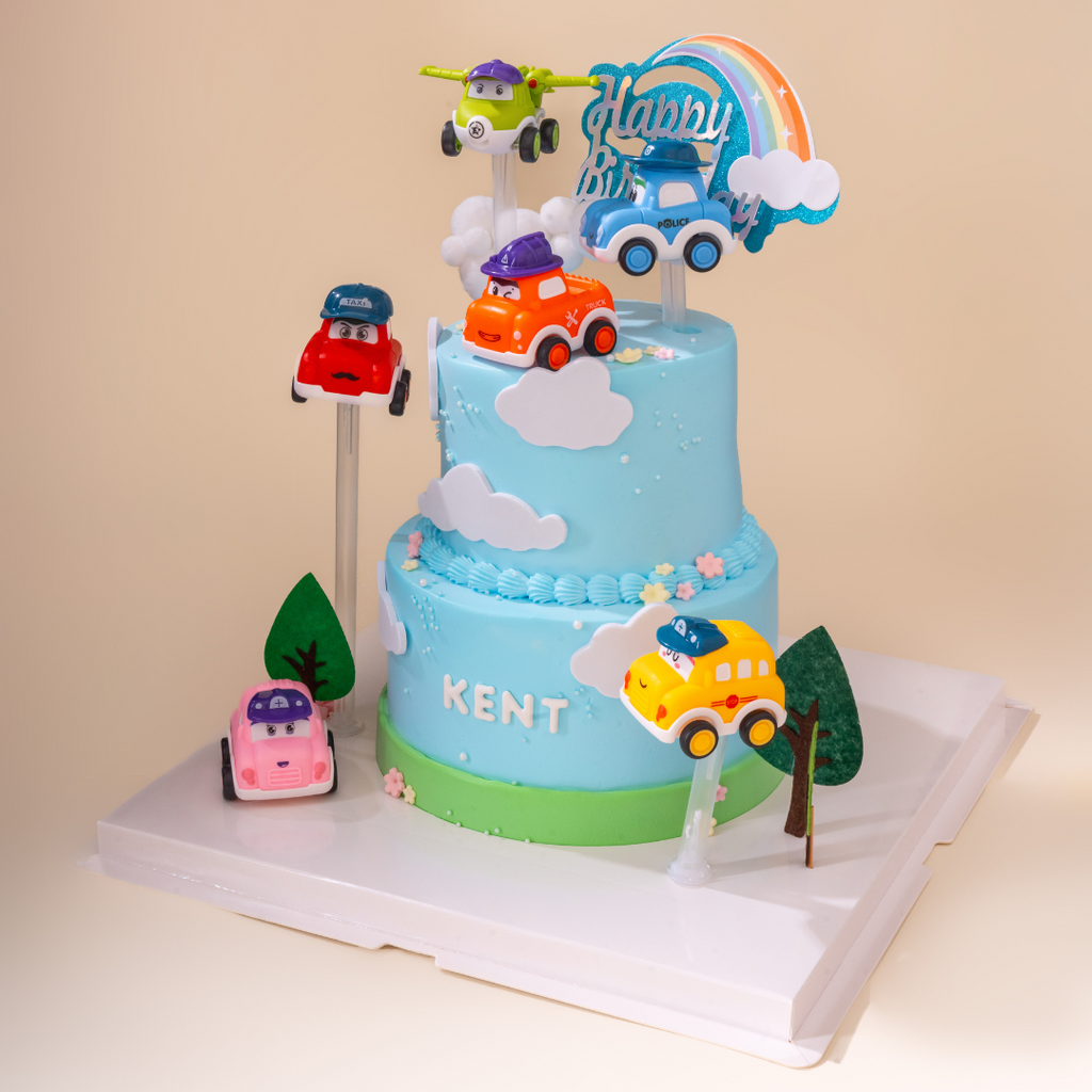 Flying Cars Two-Tier Cake (With Toy) – ButterJoy