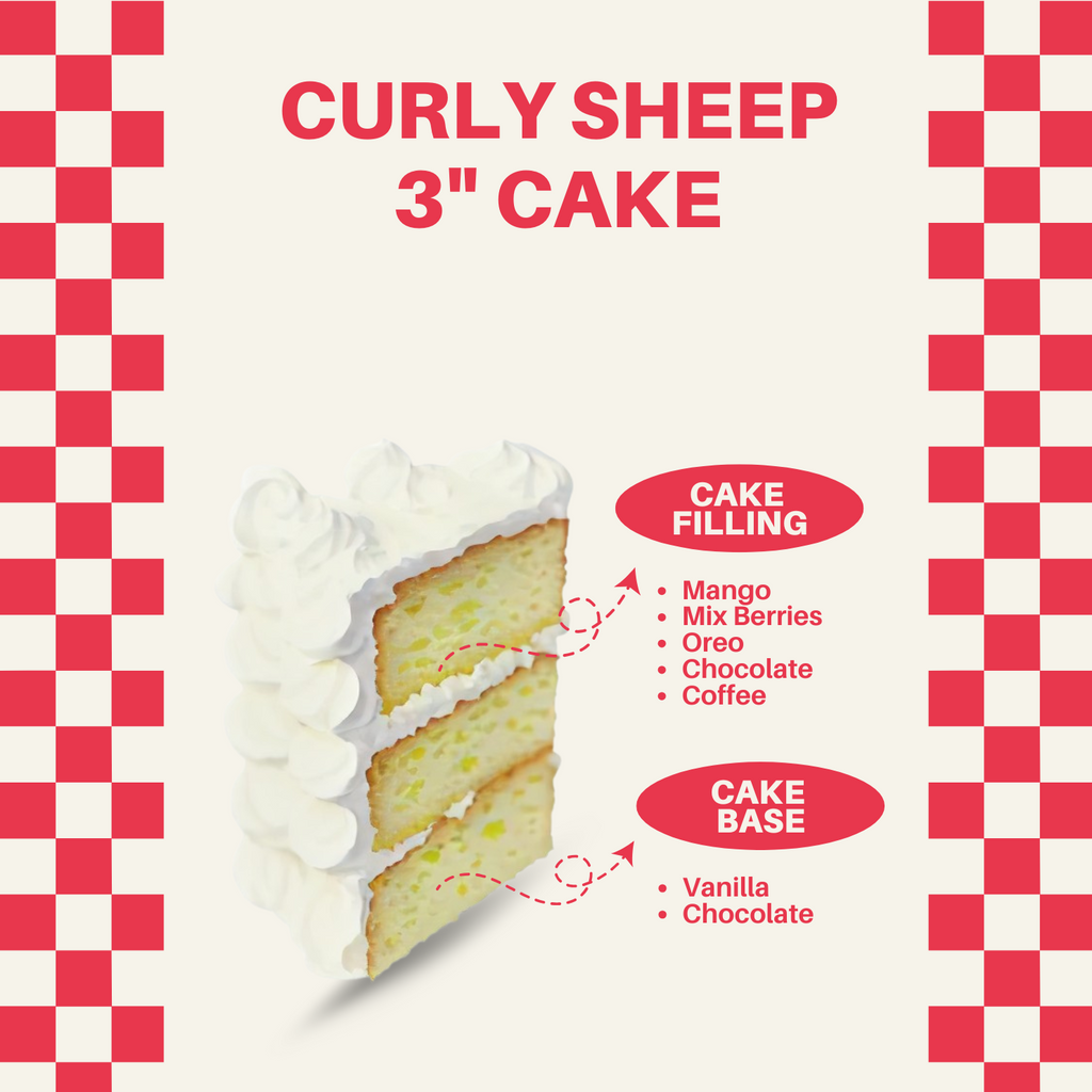 Curly Sheep Mini Character Design Cake 3-Inch | Same-Day Delivery ...