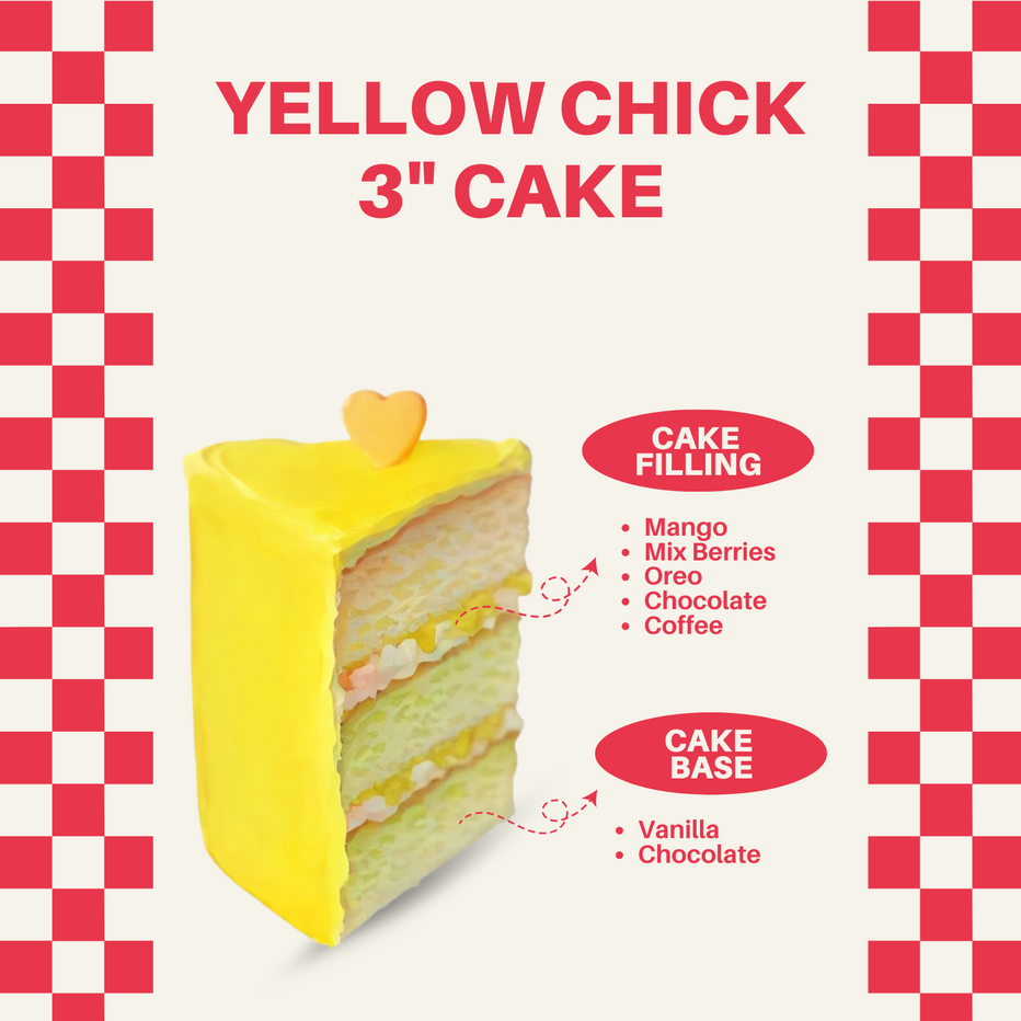 Yellow Chick Mini Character Design Cake 3-Inch | Same-Day Delivery ...